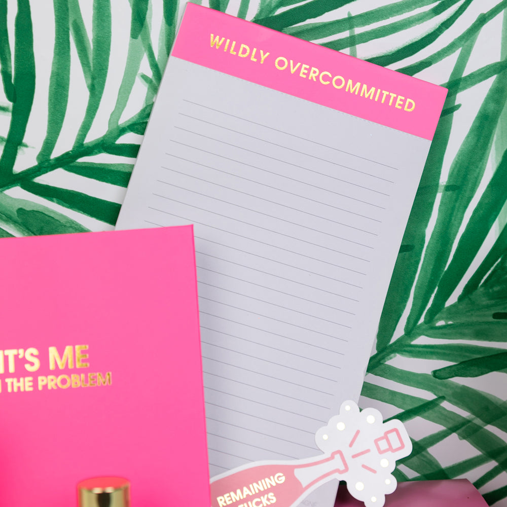 Chez Gagné - Funny Lined Notepad for Office + Home - Wildly Overcommitted