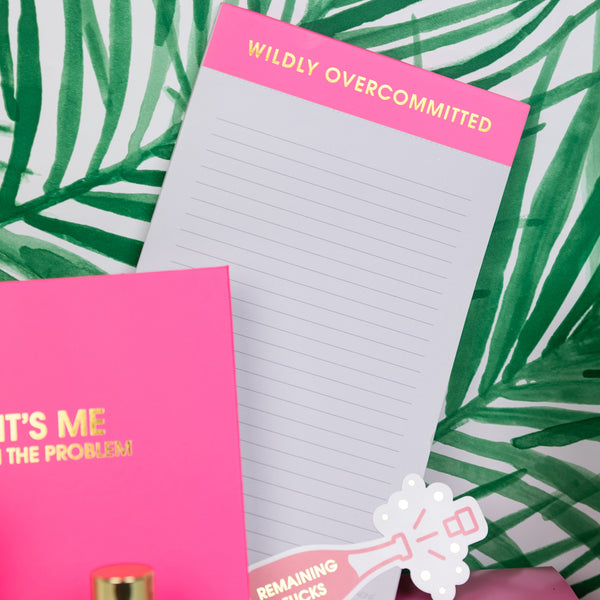 Chez Gagné - Funny Lined Notepad for Office + Home - Wildly Overcommitted